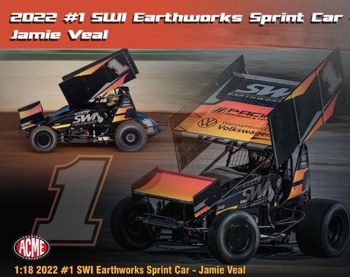 Jamie Veal #1 2022 SWI Earthworks Sprint Car | DirtMan Diecast