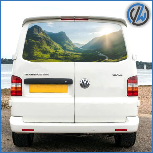 Camper VW T5/T6 Rear Door Panel Printed Vinyl Wrap Northern Landscape ...