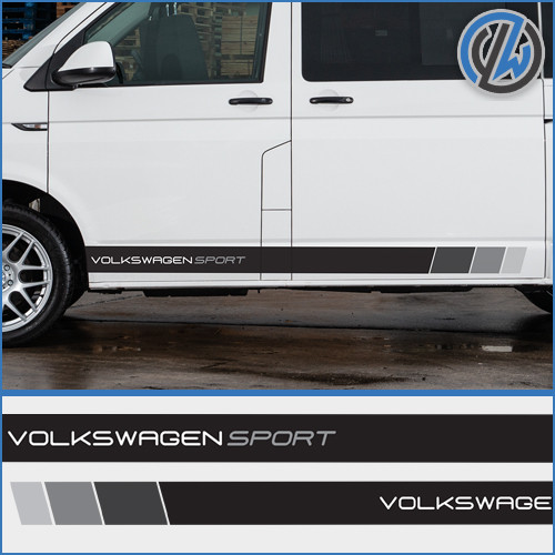 VW transporter Side Stripe Kit 'Monochrome Sport' Design | VinylWorks