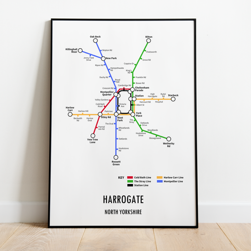 Harrogate, North Yorkshire | Underground Style Map | Underdog Studio