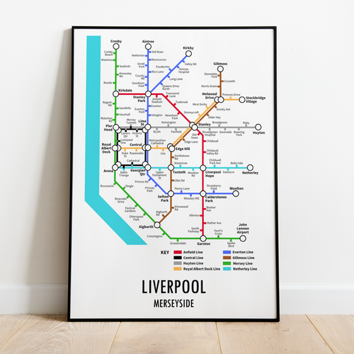 Liverpool, Merseyside | Underground Style Map | Underdog Studio
