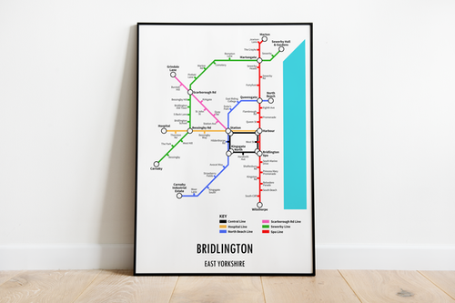 Bridlington East Yorkshire | Underground Style Map | Underdog Studio