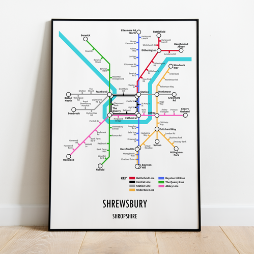 Shrewsbury Metro Map | Underdog Studio