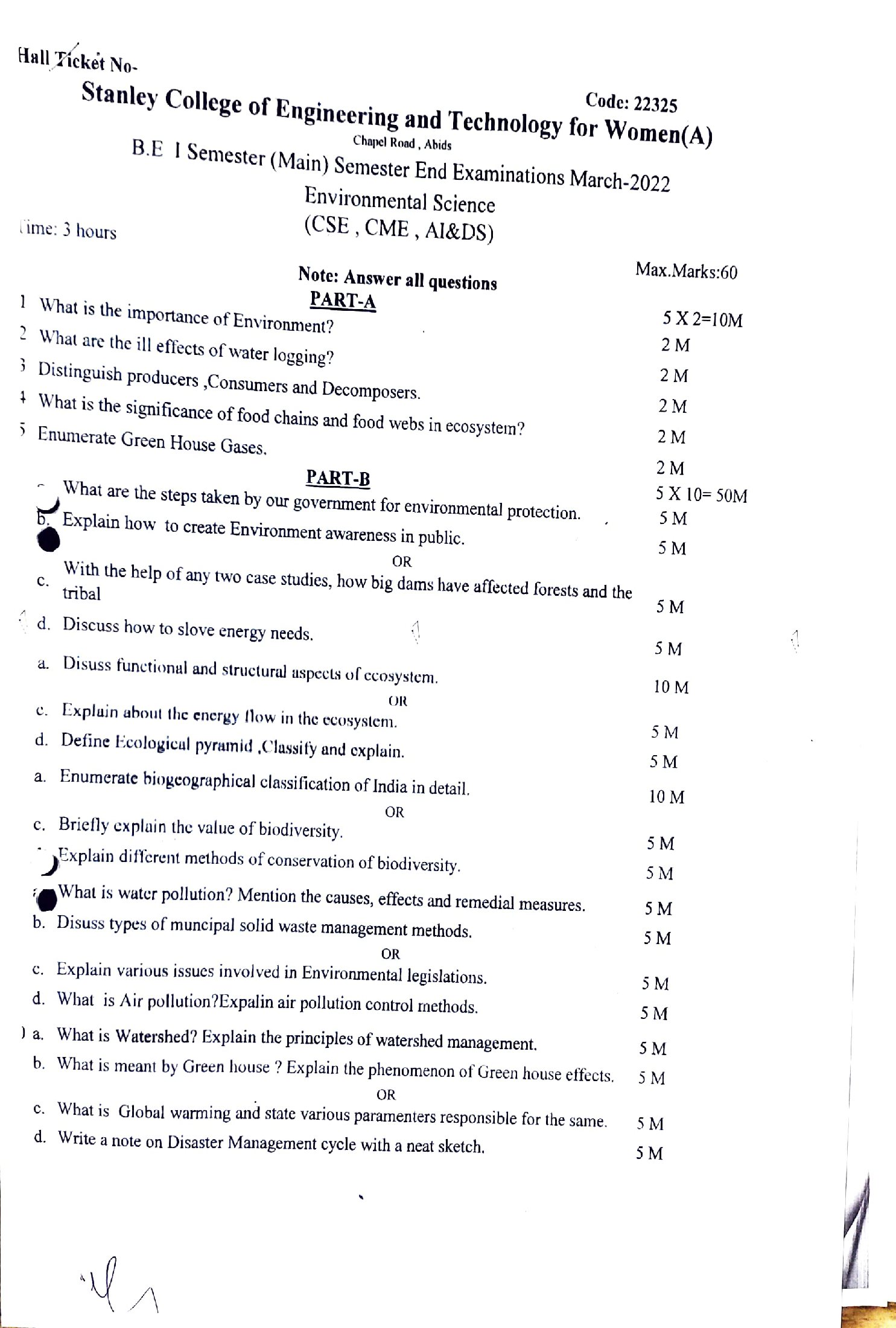 📃BE 1st Sem Autonomous previous question papers