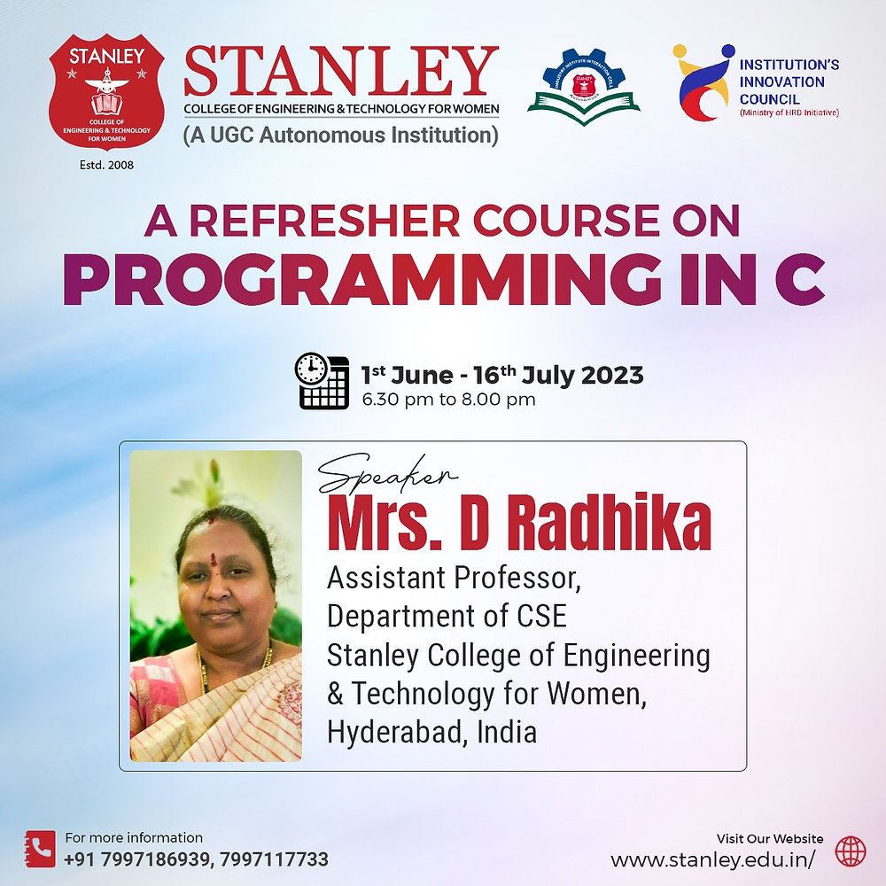 A Refresher Course on Programming in C