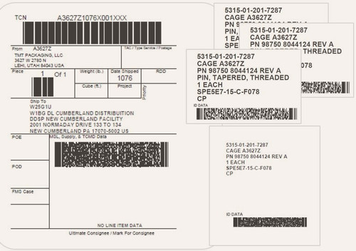 MSL (MIL-STD-129) Labels | TMT Packaging