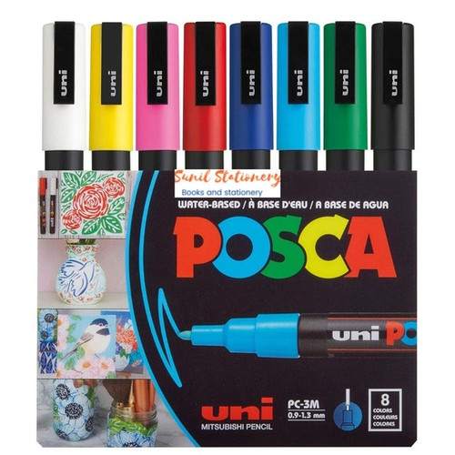 Uni-Ball Posca 3mm Bullet Shaped Markers | Multicolor | Pack Of 8 ...