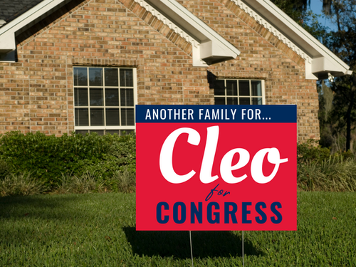 Cleo For Congress Yard Sign, Red | Cleo For Congress
