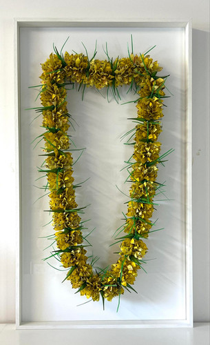 Leane Clayton | Framed Yellow Ula Lei | McCarthy Gallery