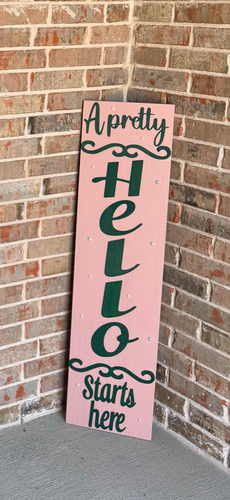 A Pretty Hello 4ft Sign | Just Add A Bow