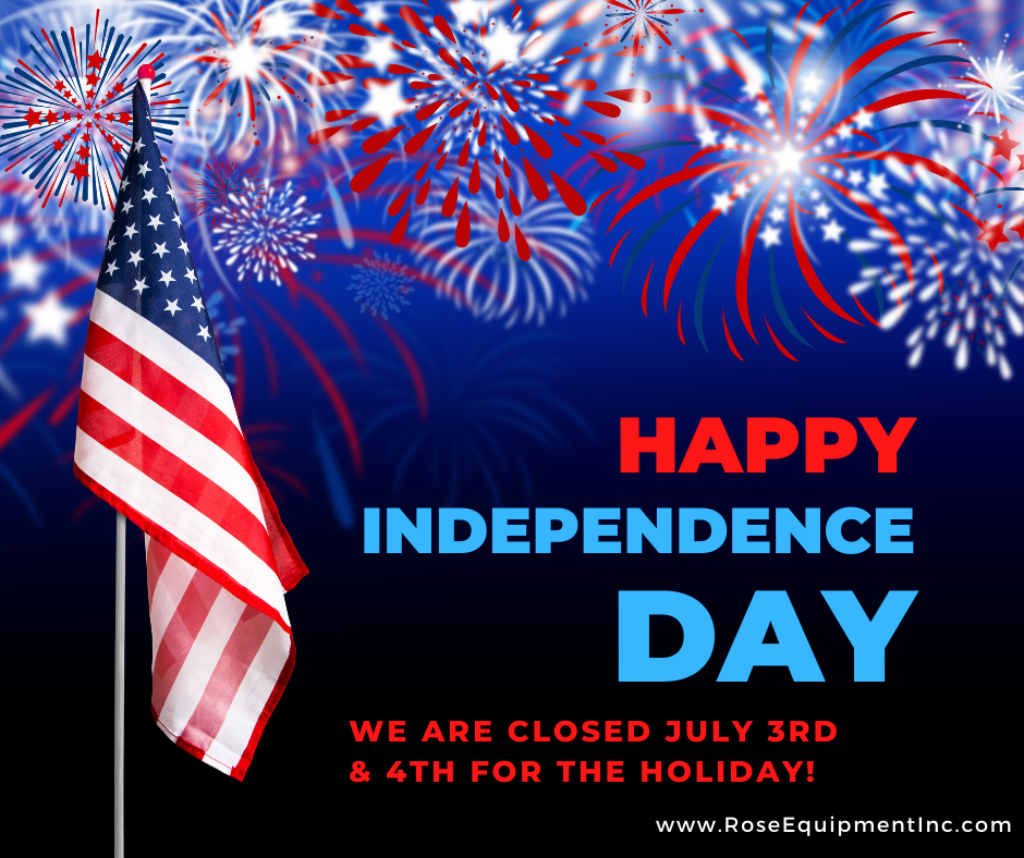 We will be closed July 3rd & 4th. Happy Independence Day!!