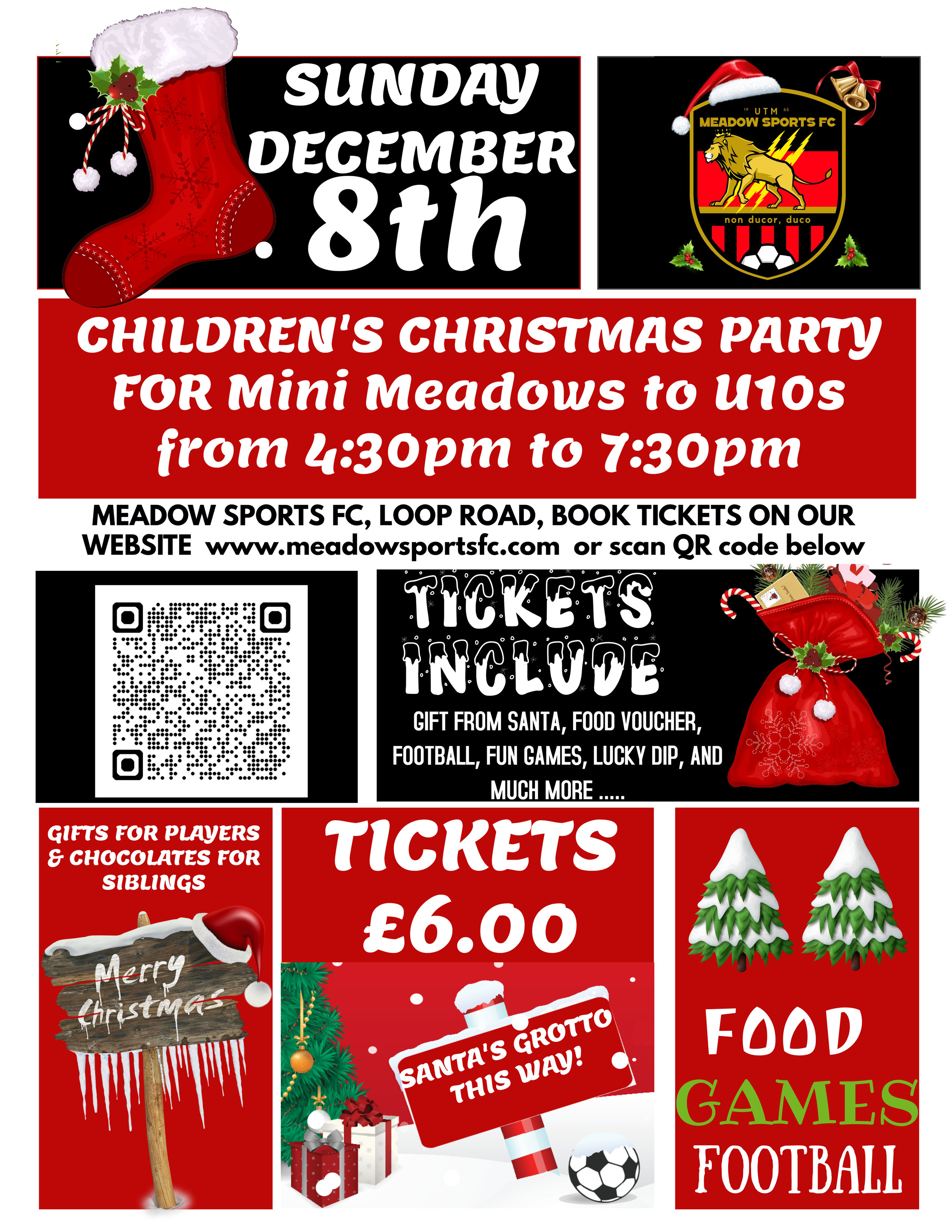 Christmas party for Mini Meadows to U10s 2024 | Meadow Sports FC