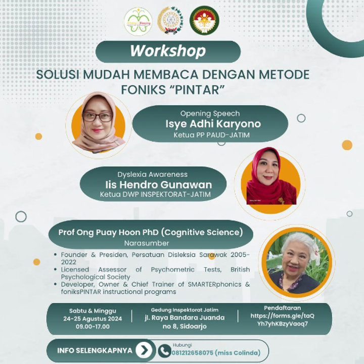 Workshop Edukasi- Solusi Mudah Membaca Dengan Metode Foniks "Pintar"