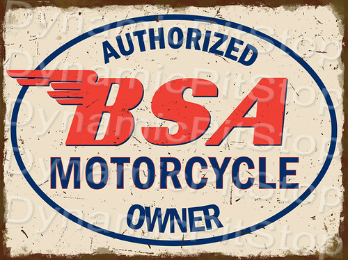 BSA Motorcycle Rustic Tin Sign Man Cave Garage Australian Made ...