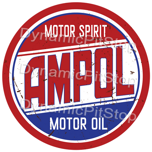 60cm Ampol Logo Round Tin Sign | Dynamic Pit Stop80