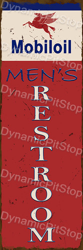 Mobiloil Men's Restroom Rustic Tin Sign Australian Made | Dynamic Pit ...