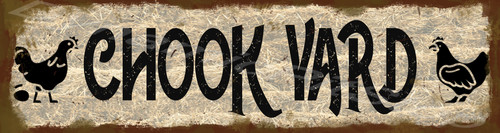 Chook Yard Workshop Rustic Tin Door Sign, Shed, Chickens, Farm ...