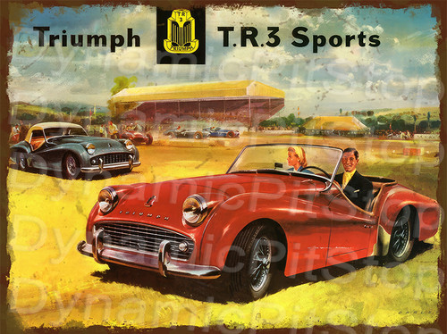 Triumph TR3 Sports Rustic Tin Sign Man Cave Australian Made | Dynamic ...