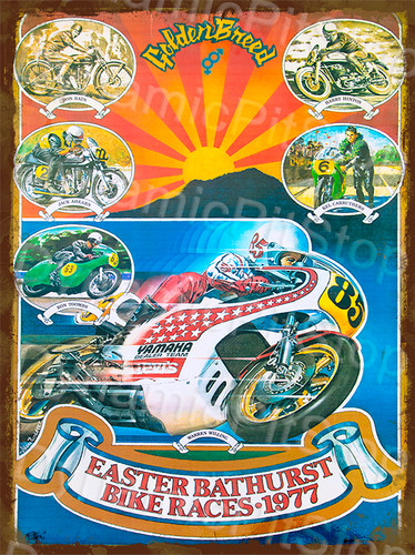 Bathurst Motorbike Races Rustic Tin Sign Australian Made | Dynamic Pit ...