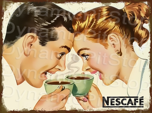 Nescafe Coffee Rustic Tin Sign Vintage Australian Made | Dynamic Pit Stop35