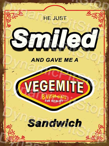 Vegemite Sandwich Rustic Tin Sign Vintage Australian Made | Dynamic Pit ...