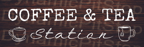 Coffee & Tea Station Rustic Tin Sign Australian Made | Dynamic Pit Stop40