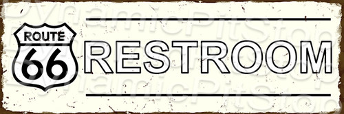 Route 66 Restroom Rustic Tin Sign Australian Made | Dynamic Pit Stop40