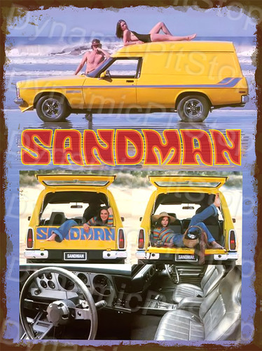 Holden HZ Sandman Rustic Tin Sign Man Cave Garage Australian Made ...