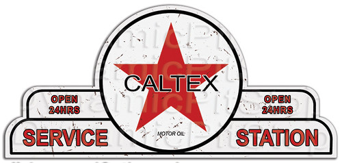 65x30cm Caltex Service Station Shield Tin Sign | Dynamic Pit Stop50