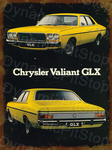 Chrysler Valiant GLX Rustic Tin Sign Garage Australian Made | Dynamic ...