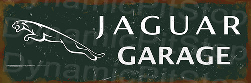 Jaguar Garage Rustic Tin Sign Australian Made | Dynamic Pit Stop40