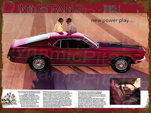 Mustang Mach 1 Rustic Tin Sign Man Cave Garage Australian Made ...