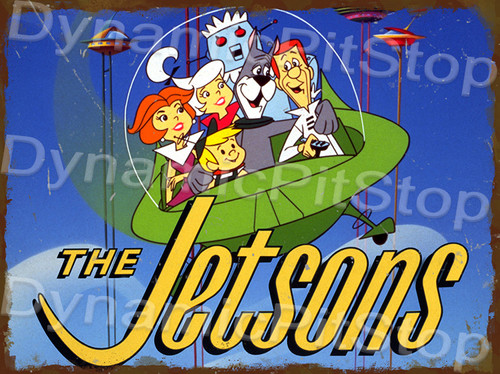 The Jetsons Cartoon Rustic Tin Sign Australian Made | Dynamic Pit Stop35