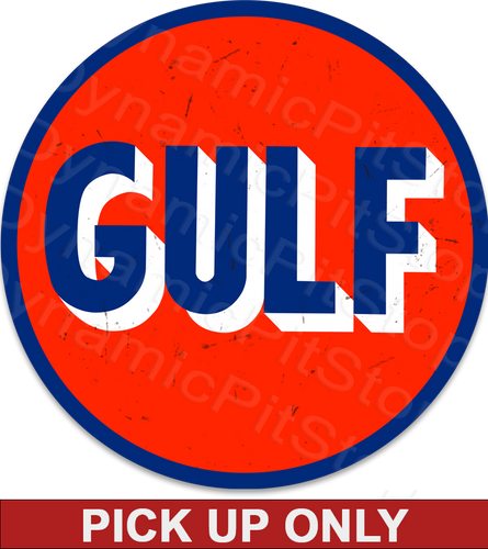 Gulf Round Sign , Large Workshop Decor, Mancave wall art | Dynamic Pit ...