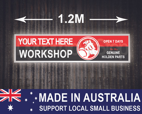 Large Illuminated Holden Custom Workshop Sign | Dynamic Pit Stop249