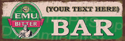 Emu Bitter Beer Bar Personalised Custom Rustic Tin Sign Australian made ...