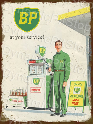 BP Bowser Service Rustic Tin Sign Garage Australian Made | Dynamic Pit ...