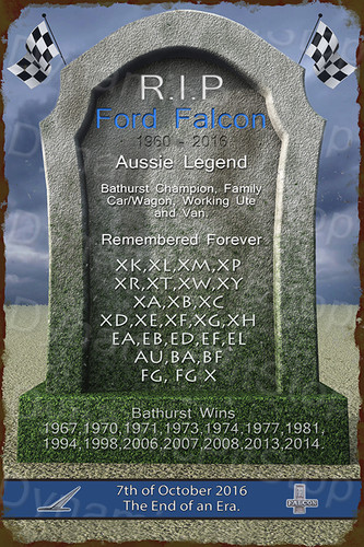 RIP Falcon Rustic Tin Sign Man Cave Garage Australian Made | Dynamic ...