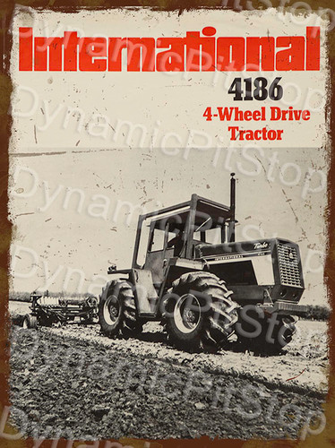 International 4186 Tractor Rustic Tin Sign Man Cave Australian Made ...