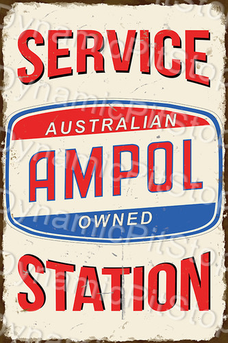 HUGE Ampol Rustic Sign Fuels Automotive Workshop Australian made ...