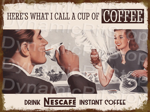 Nescafe Coffee Rustic Tin Sign Vintage Australian Made | Dynamic Pit Stop35