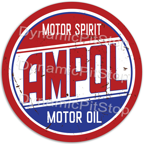 60cm Ampol Logo Round Tin Sign | Dynamic Pit Stop80