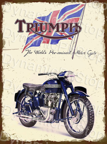 Triumph Pre-eminent Motorcycle Rustic Tin Sign Man Cave Garage ...