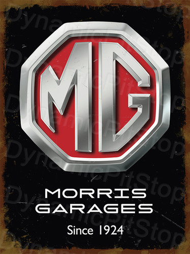 MG Morris Garage Rustic Tin Sign Australian Made | Dynamic Pit Stop35
