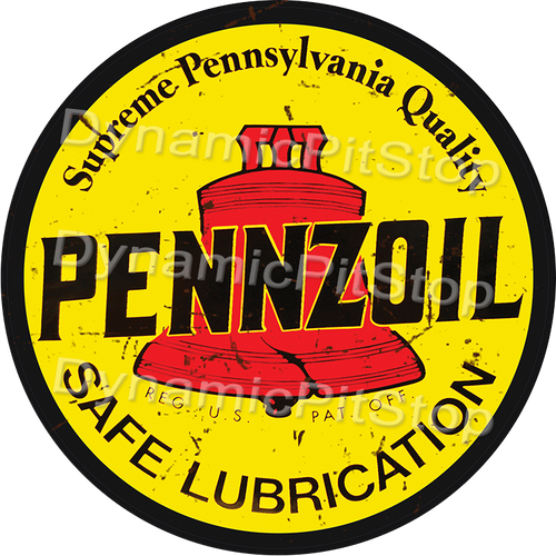60cm Pennzoil Logo Round Tin Sign | Dynamic Pit Stop80