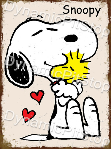 Snoopy Cartoon Rustic Tin Sign Australian Made | Dynamic Pit Stop35