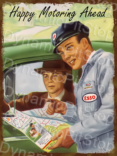 Esso Happy Motoring Rustic Tin Sign Man Cave Garage Australian Made ...