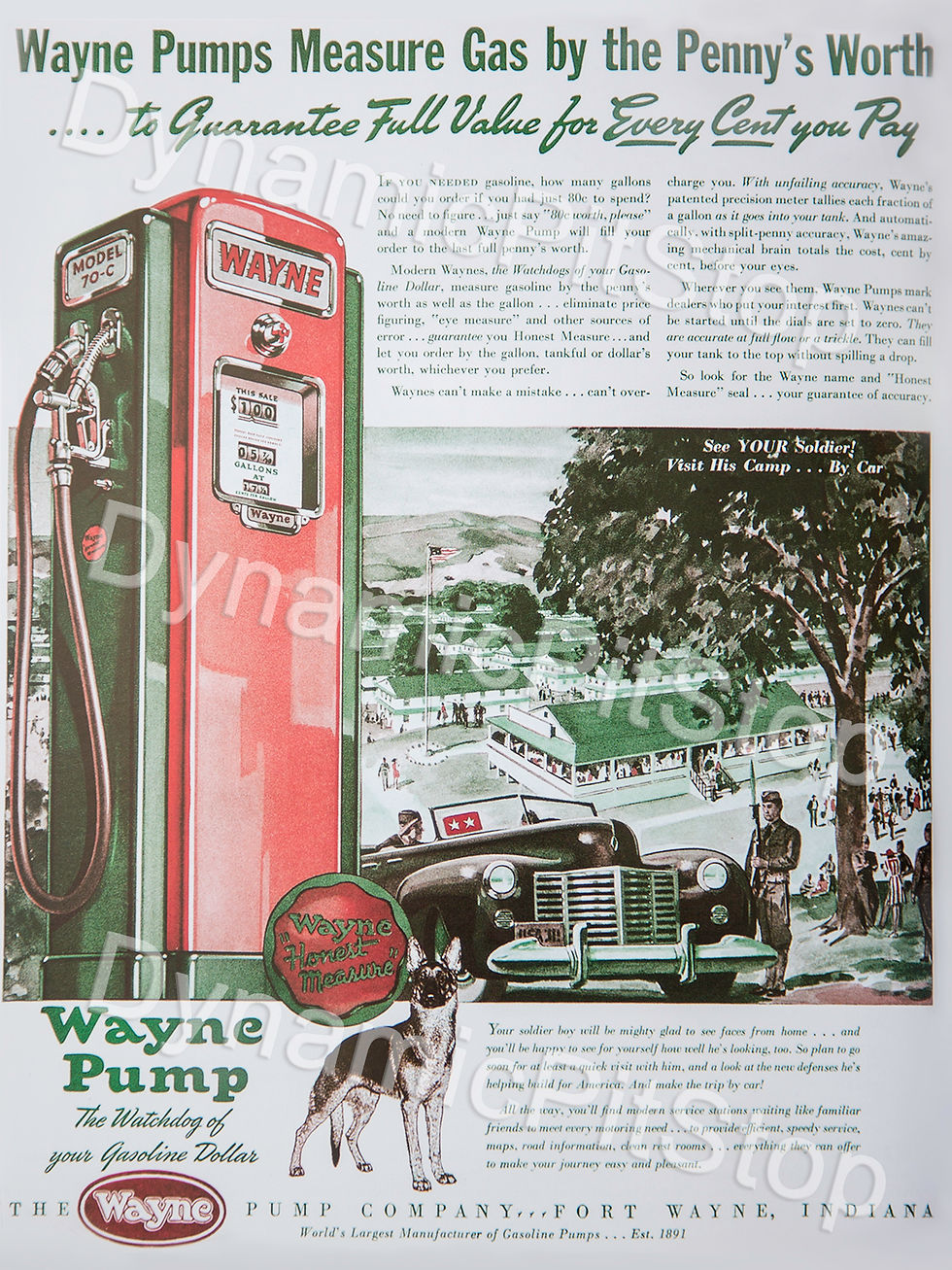 Wayne Pump Vintage Ad Tin Sign Garage Australian Made | Dynamic Pit Stop35