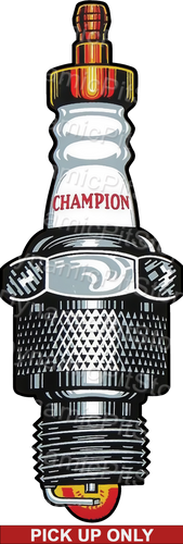 HUGE 1.6M Cutout Champion Spark Plug Garage Sign Workshop Man Cave ...