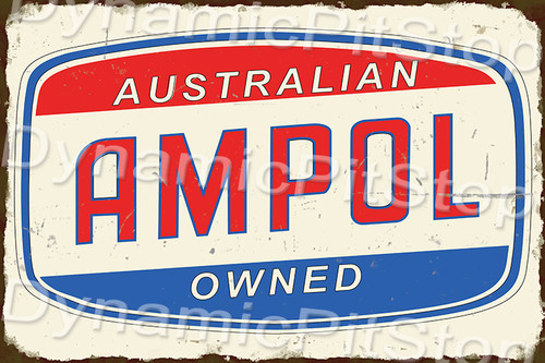 Ampol Rustic Tin Sign Man Cave Garage Workshop Australian Made ...